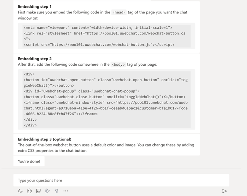 Configuration | uWebChat Documentation