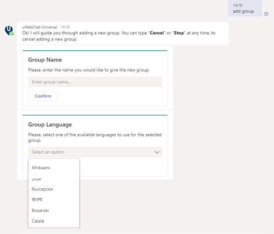 Managing Groups | uWebChat Documentation